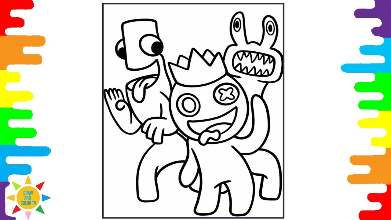 Rainbow Friends Coloring Pages | Blue Rainbow Coloring | Red Rainbow ...