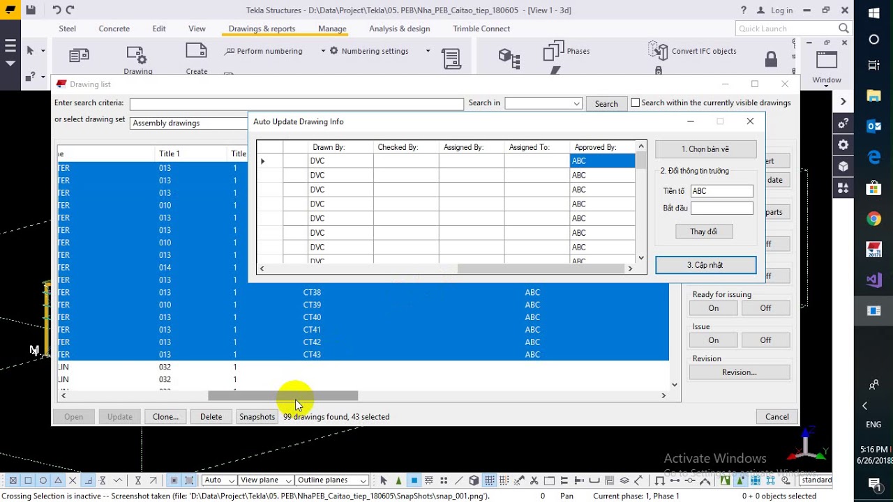 [Tekla Structures] Auto update Drawing Info - YouTube