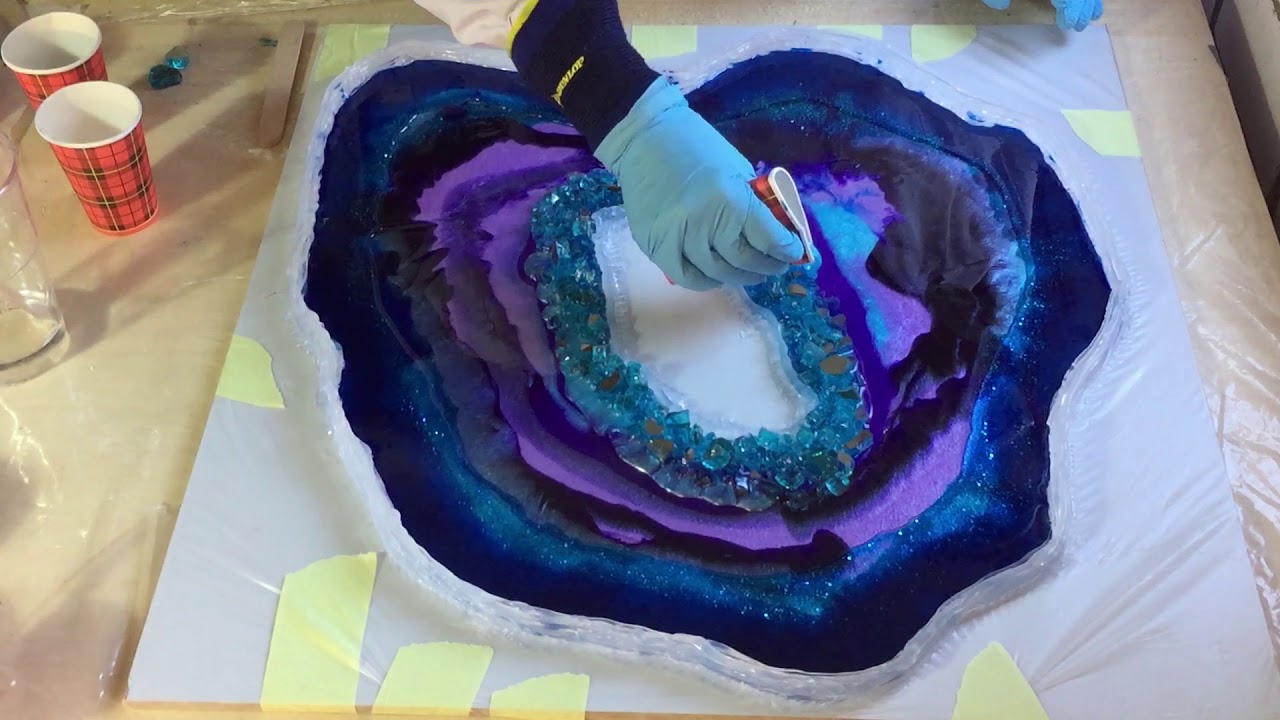 42. Free Form Resin Geode. Part 3. Second Layer. - YouTube