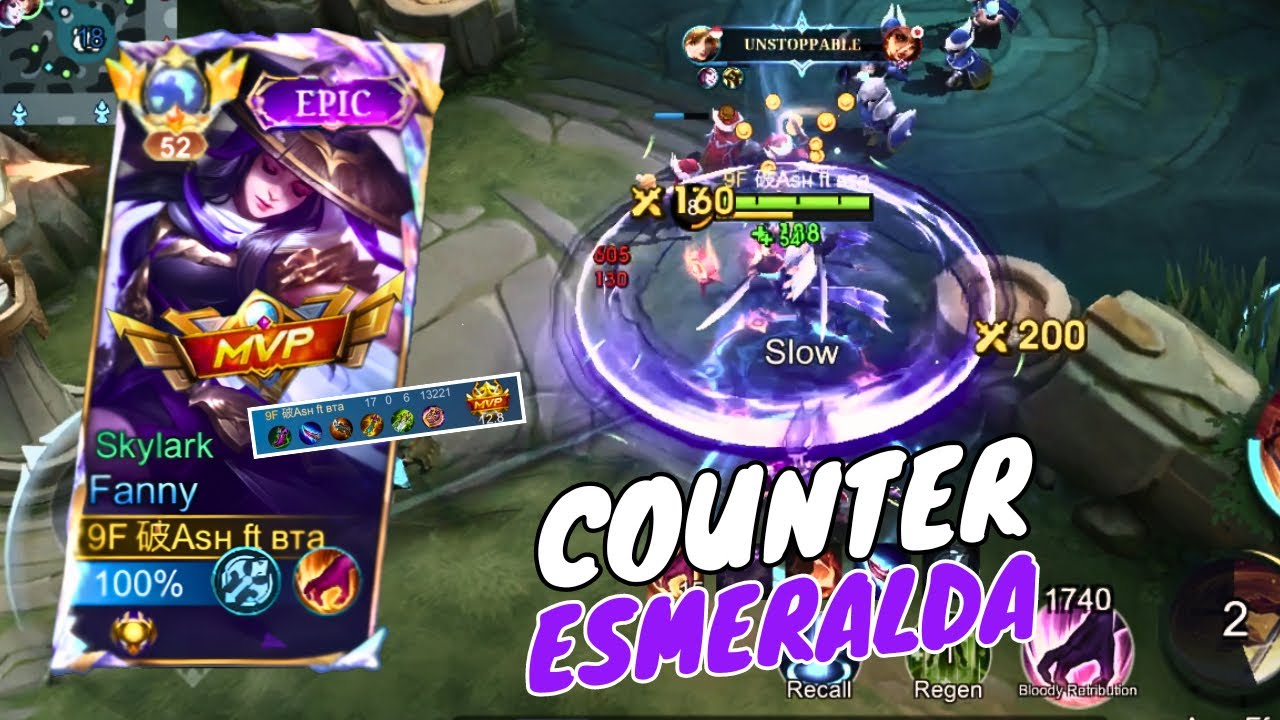 CARA TOP GLOBAL FANNY COUNTER ESMERALDA JUNGLER | FANNY GAMEPLAY 2024 ...