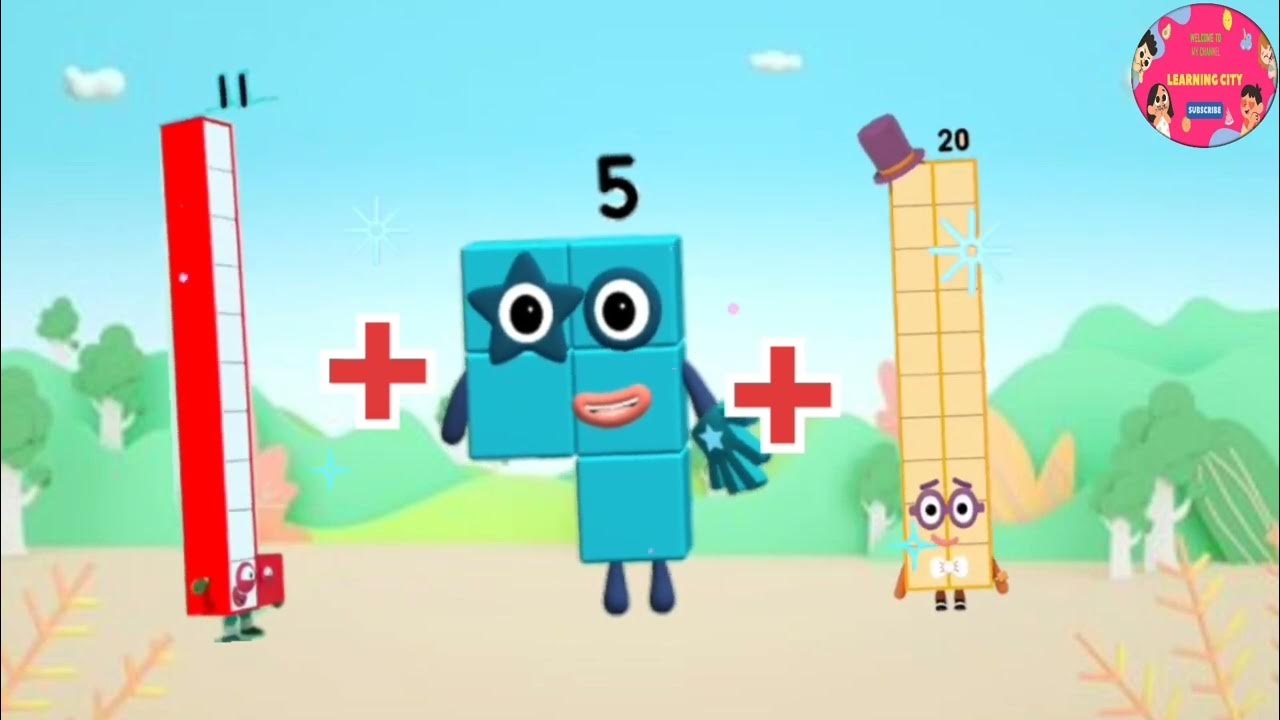 Numberblocks Multiple Additions -ADDING 3 RANDOM DIGITS ! Learn To Count @Learningcity786 - YouTube