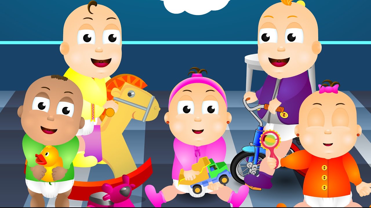 Five Little Babies Jumping On The Bed - Children Rhymes I Kindergarten ...