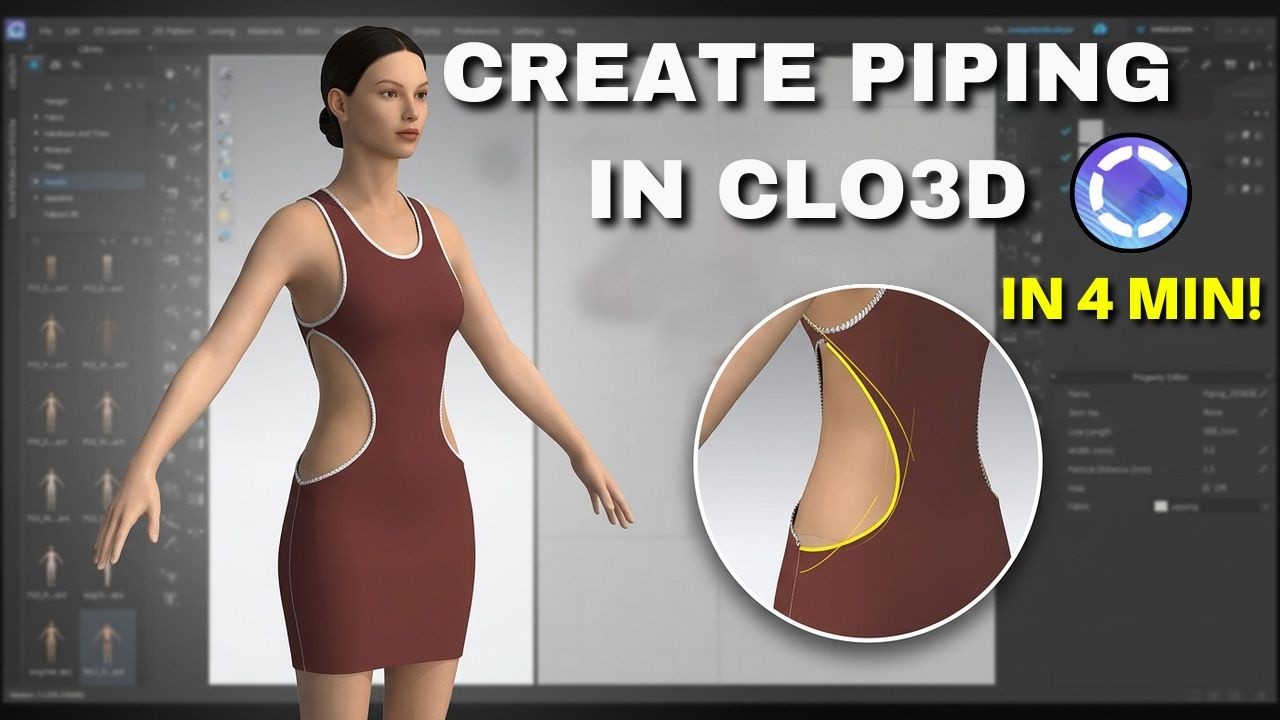 Master CLO3D Piping in Just 4 Minutes Like a Pro! - YouTube