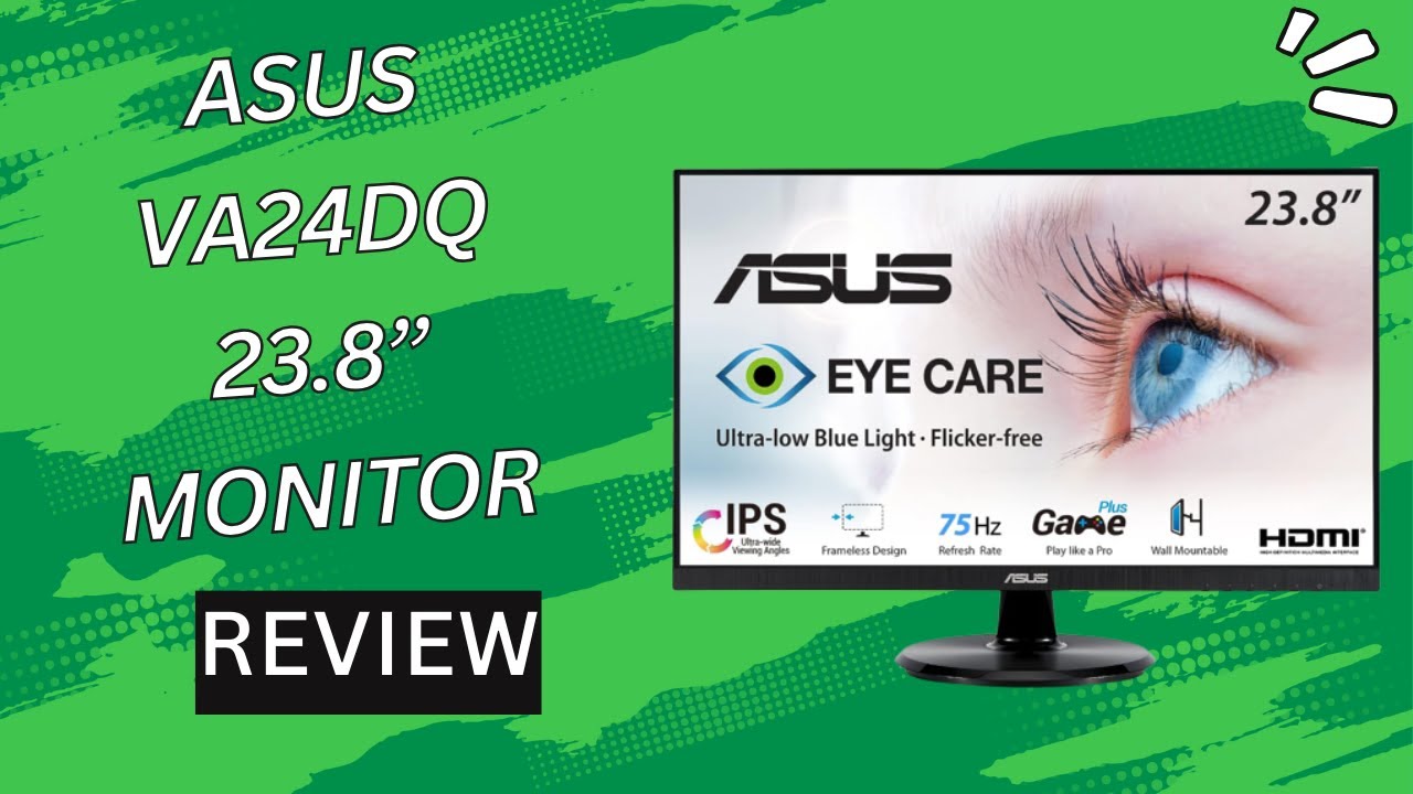 ASUS VA24DQ 23.8” Monitor, 1080P Full HD, 75Hz, IPS, Adaptive-Sync ...