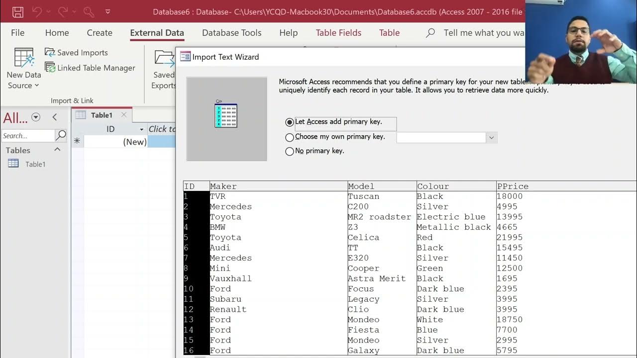 Create a Flat file DB from an existing file (IGCSE ICT Database)-Ms.Access - YouTube