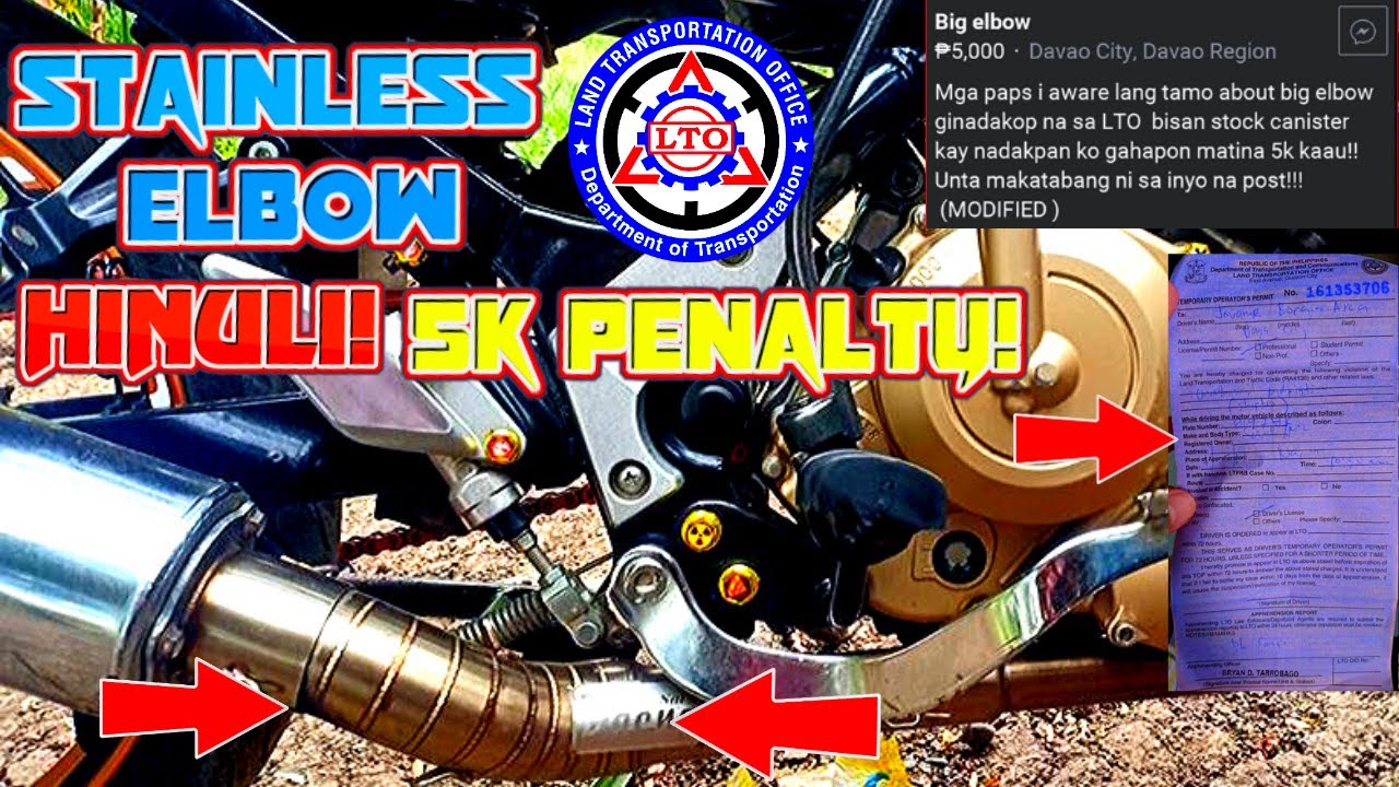 HINULI NG LTO DAHIL NAKA STAINLESS ELBOW ANG STOCK MUFFLER | TOP ...