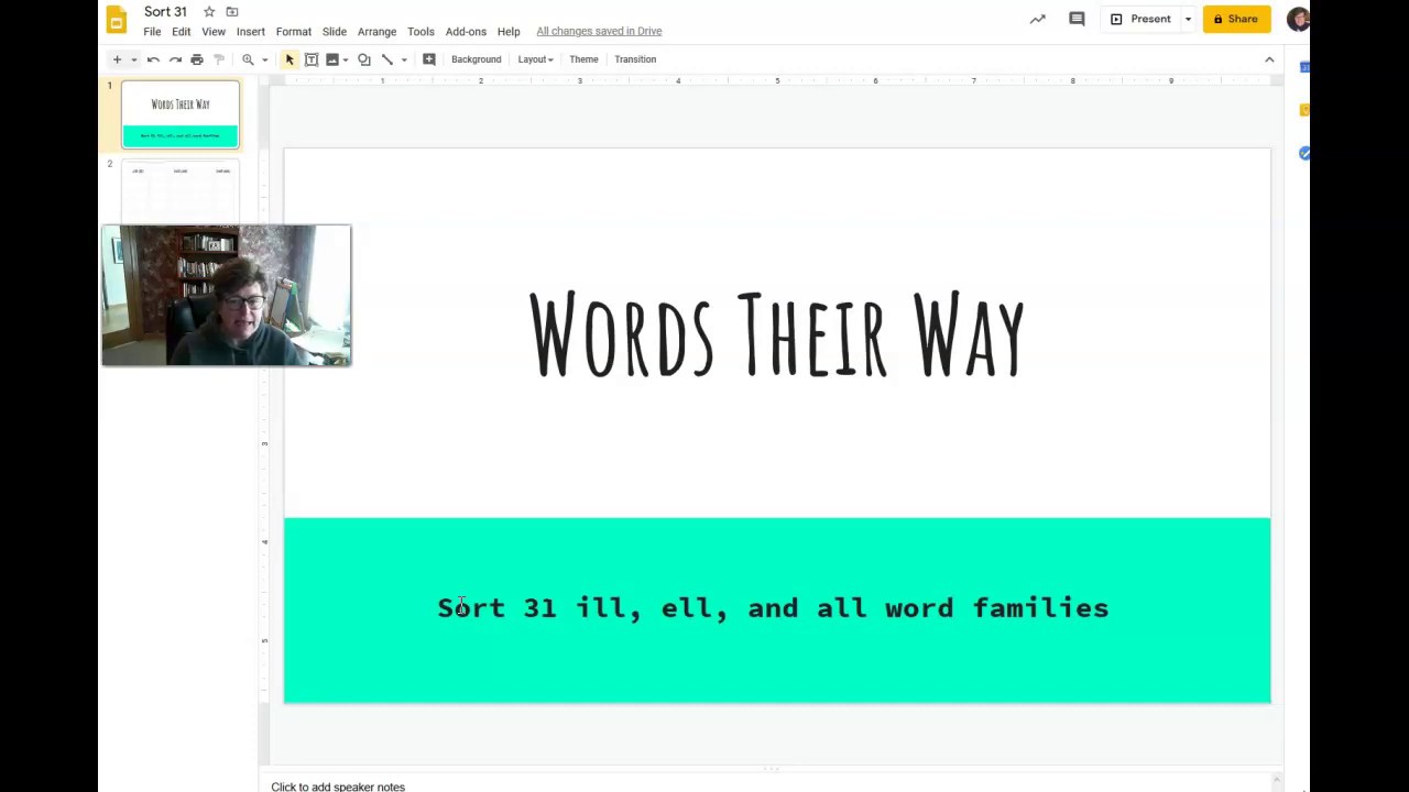 WTW Sort 31 ill, all, ell word families - YouTube