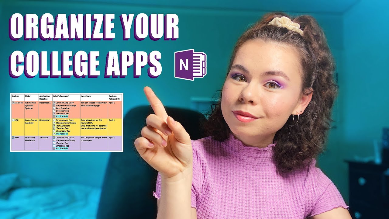 HOW TO STRATEGIZE & ORGANIZE YOUR COLLEGE APPLICATIONS - Using OneNote ...