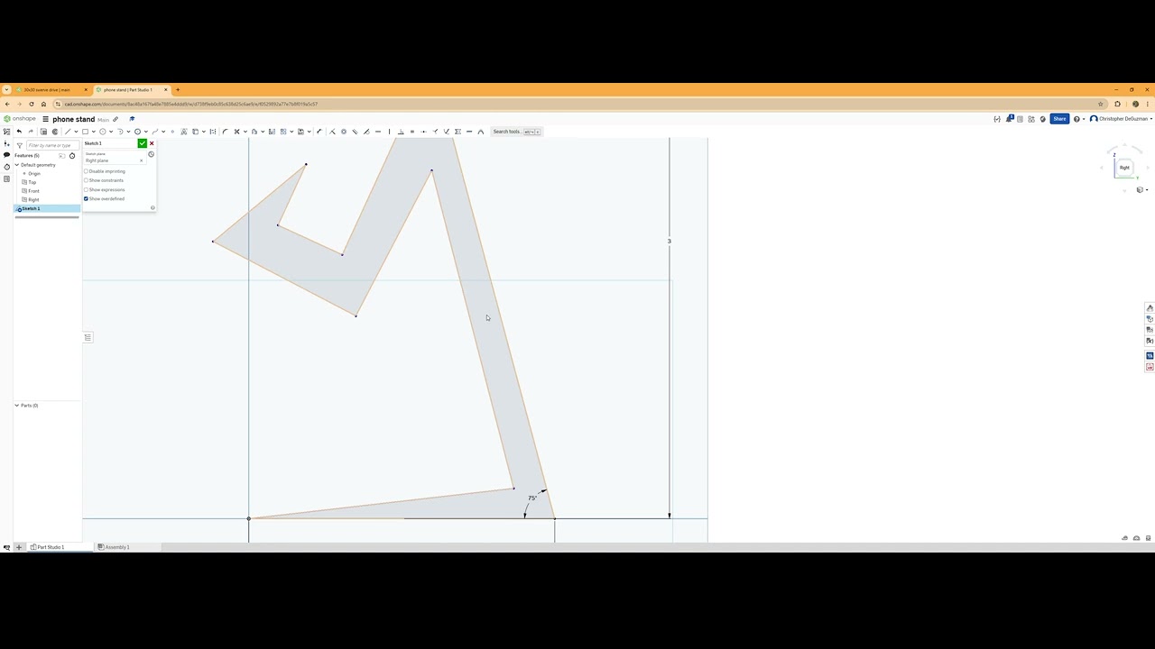 Phone Stand OnShape Tutorial - YouTube