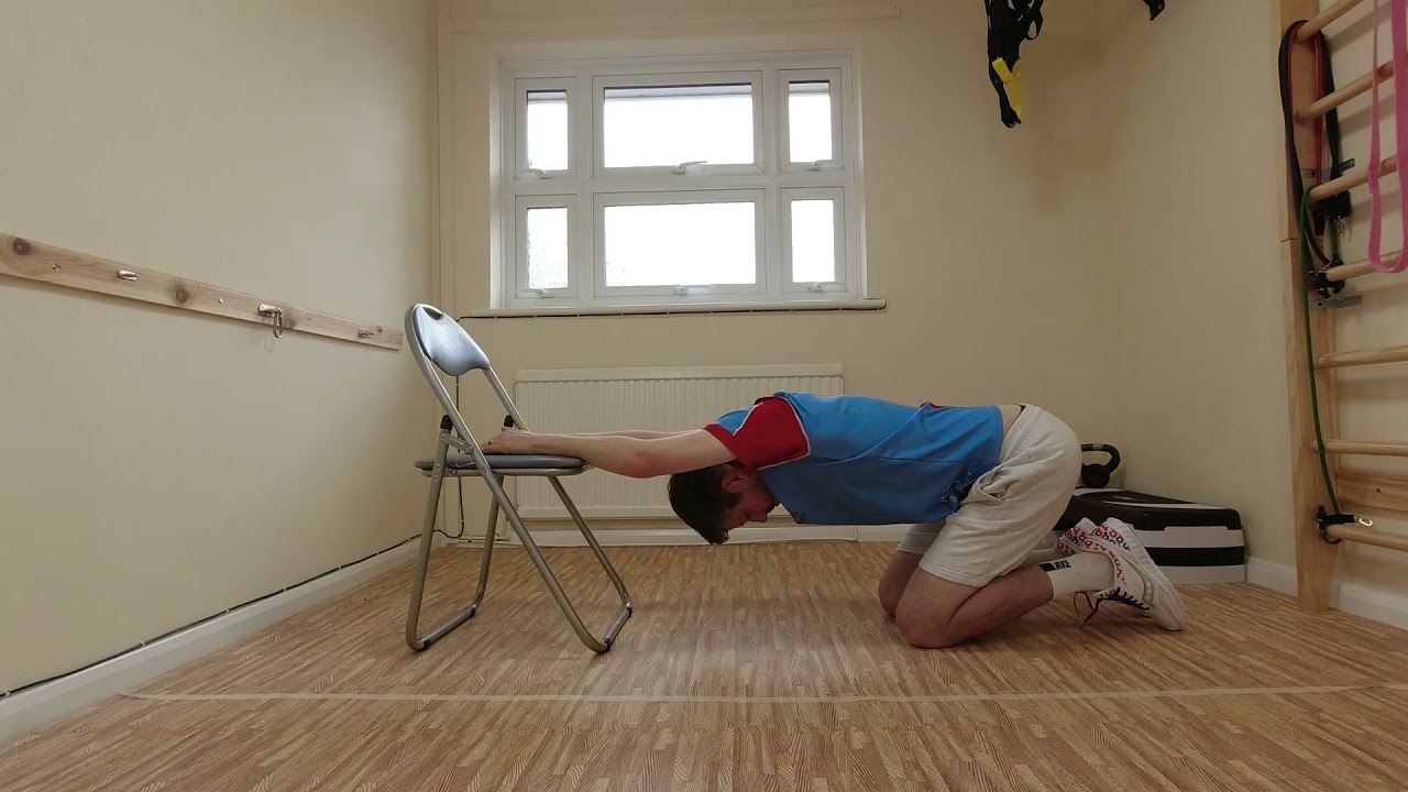 Lats Stretch on Chair - YouTube
