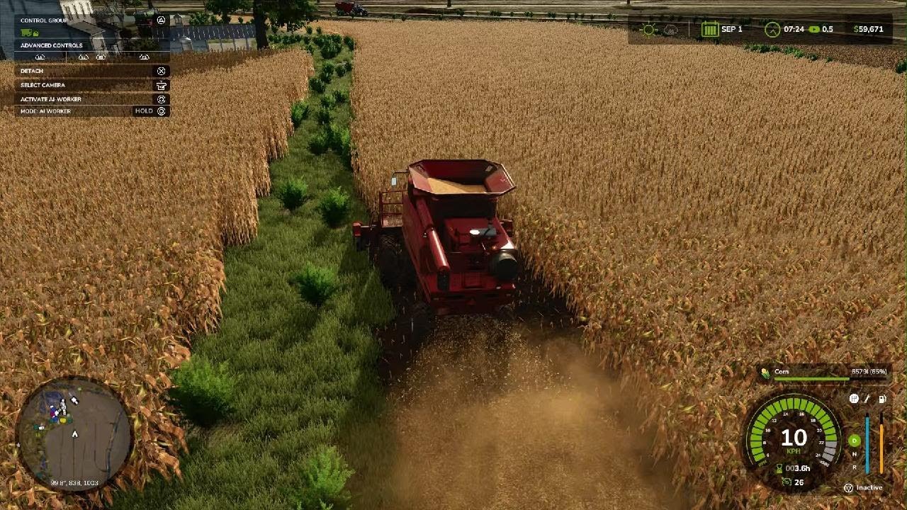 Harvesting a corn field and plowing another field - YouTube