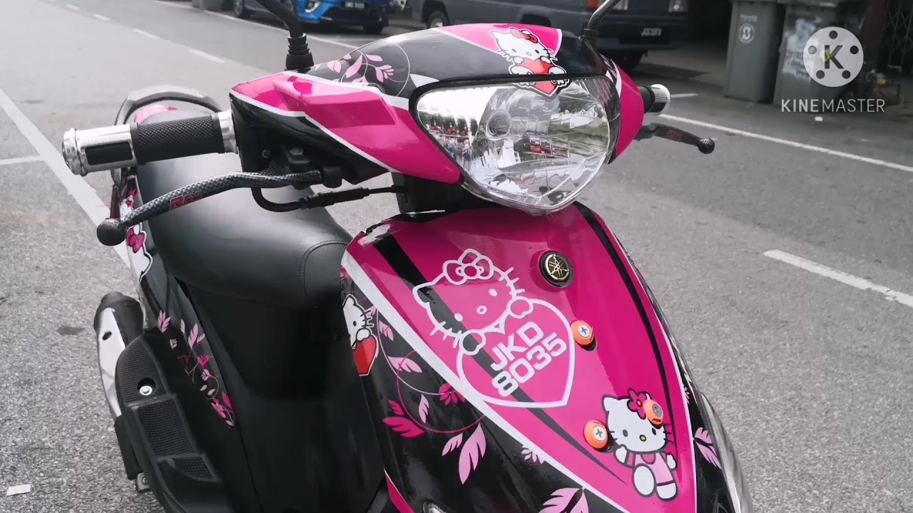 Yamaha ego wrap sticker hello kitty yamaha mio - YouTube