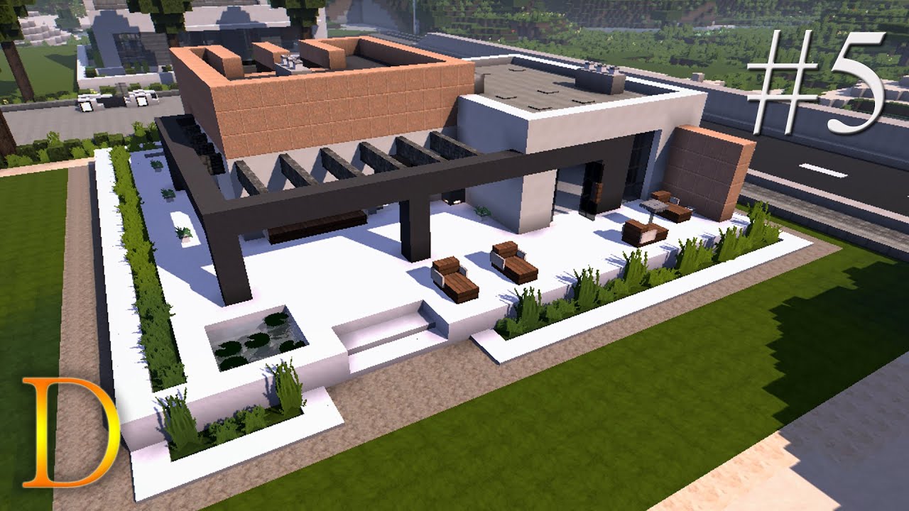 MINECRAFT PORADNIK - Jak zbudować dom 35x35 modern [#5] - YouTube