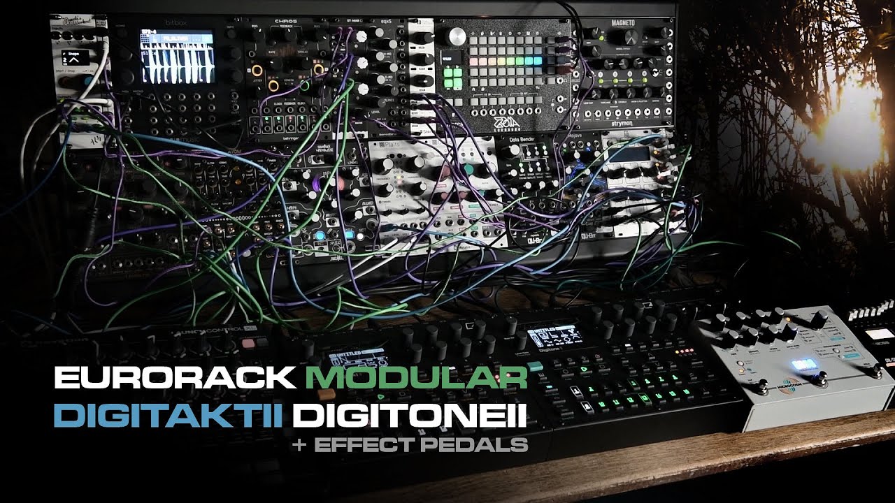 Eurorack modular, Digitakt II, Digitone II and effect pedals - YouTube