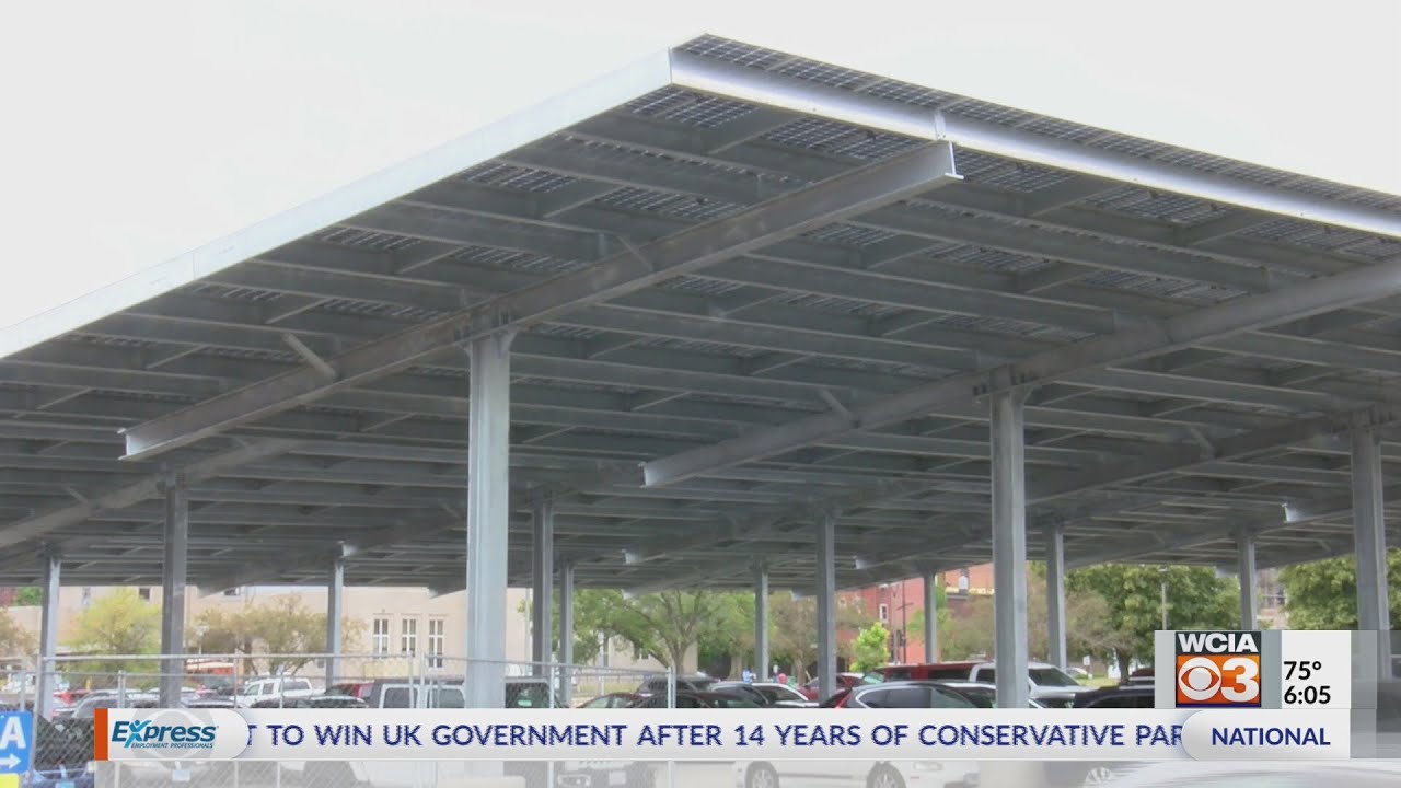 Decatur solar canopies project getting closer to completion - YouTube