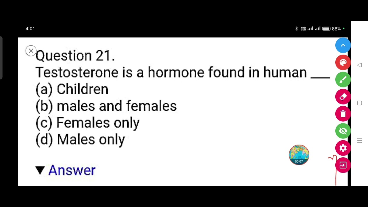 Testosterone is a hormone found in human ___ - YouTube