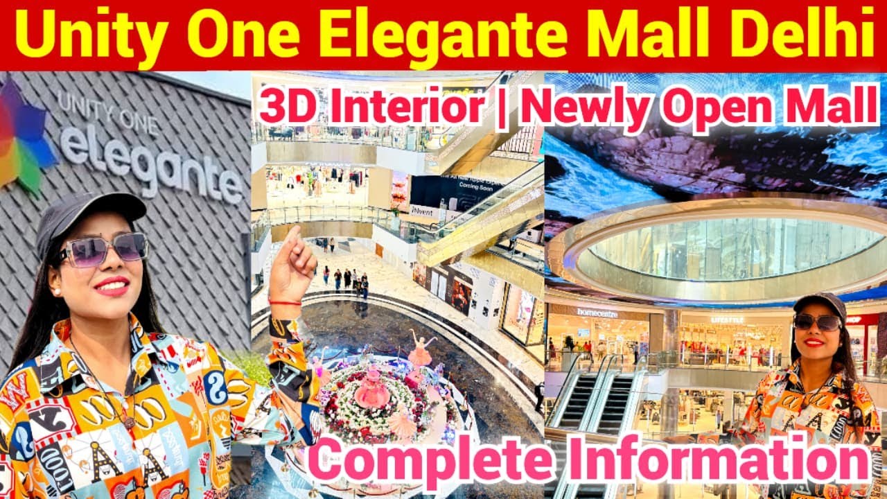 Unity One Elegante Mall NSP | Delhi का New Viral Mall 🤩| 3D Screen Roof ...