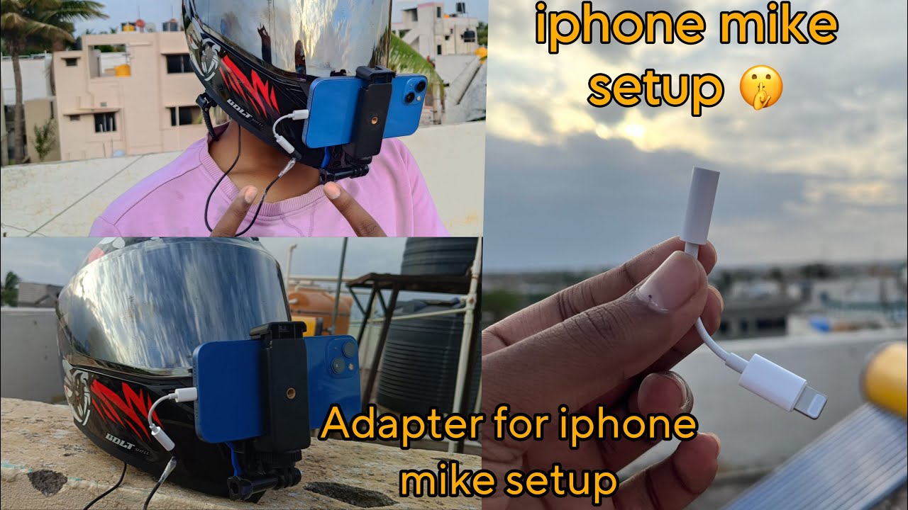Iphone mike setup for motovloging । iphone adapter for mike // #ns200 # ...