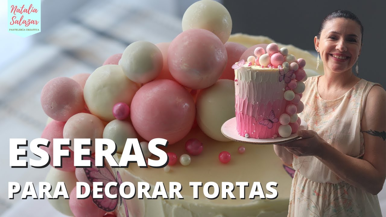 😁TRES técnicas para hacer ESFERAS para decorar Tortas| Natalia Salazar ...