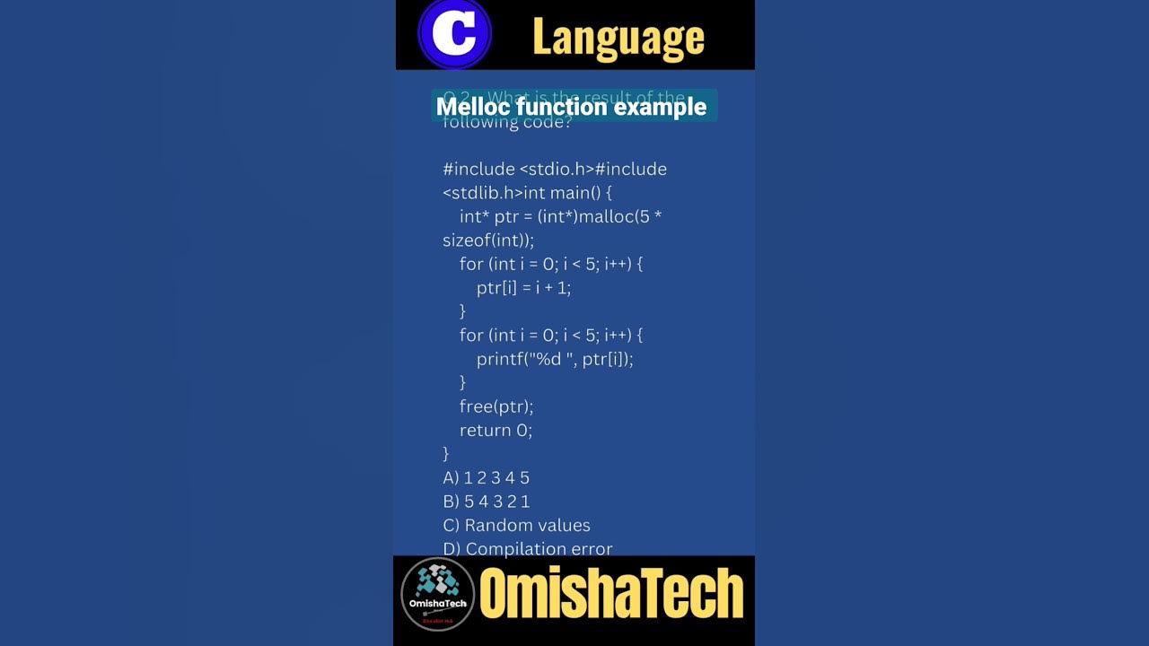 Malloc Function C Programming Shorts Viral Omishatech Cprogramming Malloc Realloc Youtube