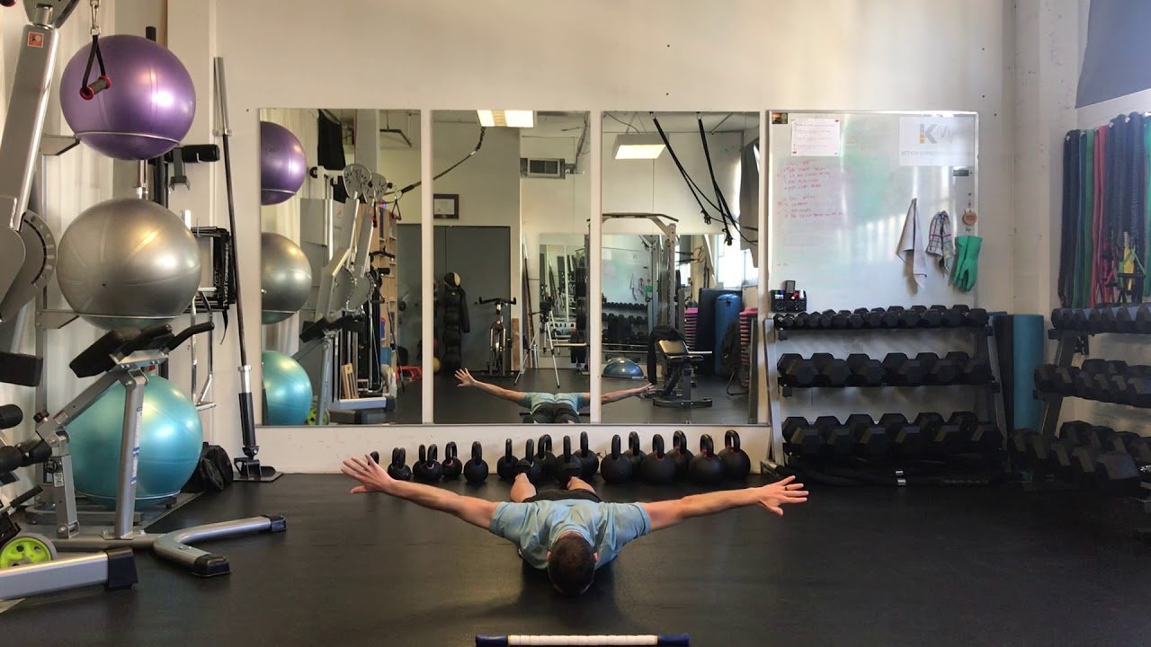 Shoulder & Back Mobility - Prone Swimmers with Elbow Drops - YouTube