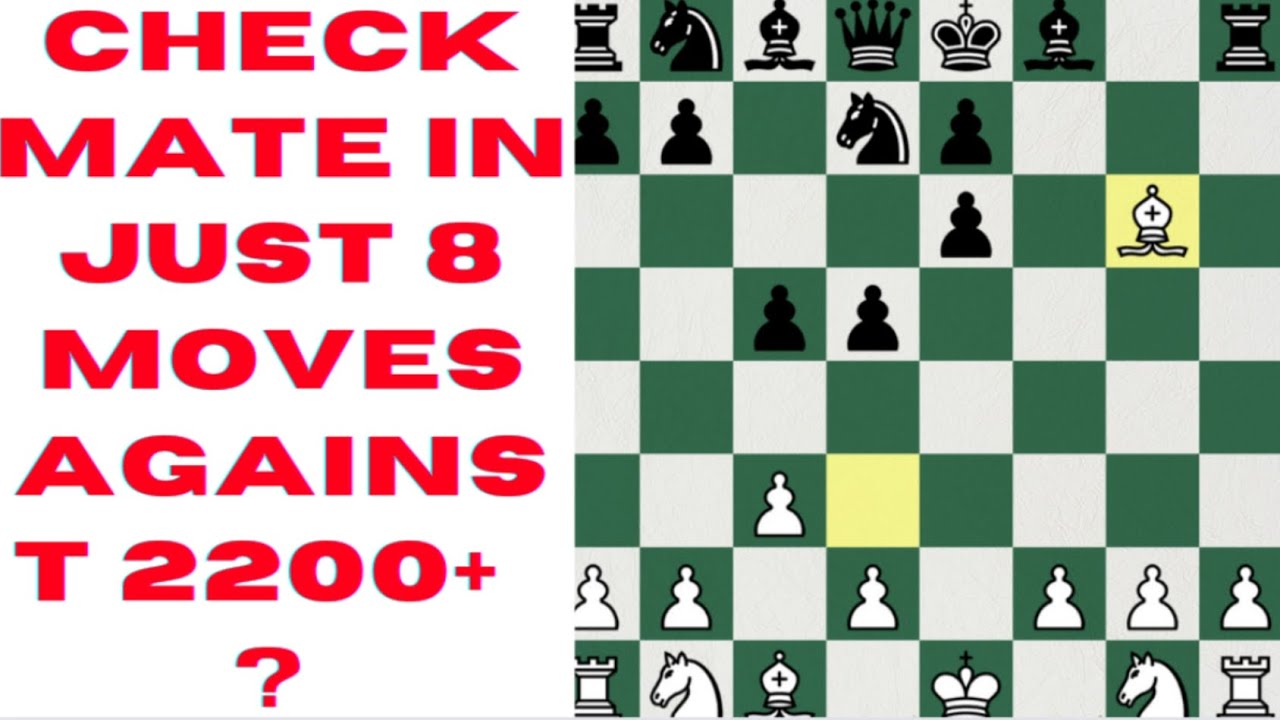 Checkmate in 8 Moves against 2200 rated player you must watch it : # ...