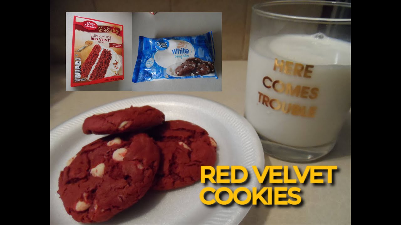 4-INGREDIENT RED VELVET COOKIES|SUPER EASY CAKE MIX RECIPE - YouTube