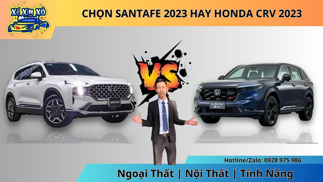Hyundai Santafe 2023 có gì hơn Honda CRV 2024 | So sánh Santafe 2.5L Pre và CRV 1.5L FWD - YouTube