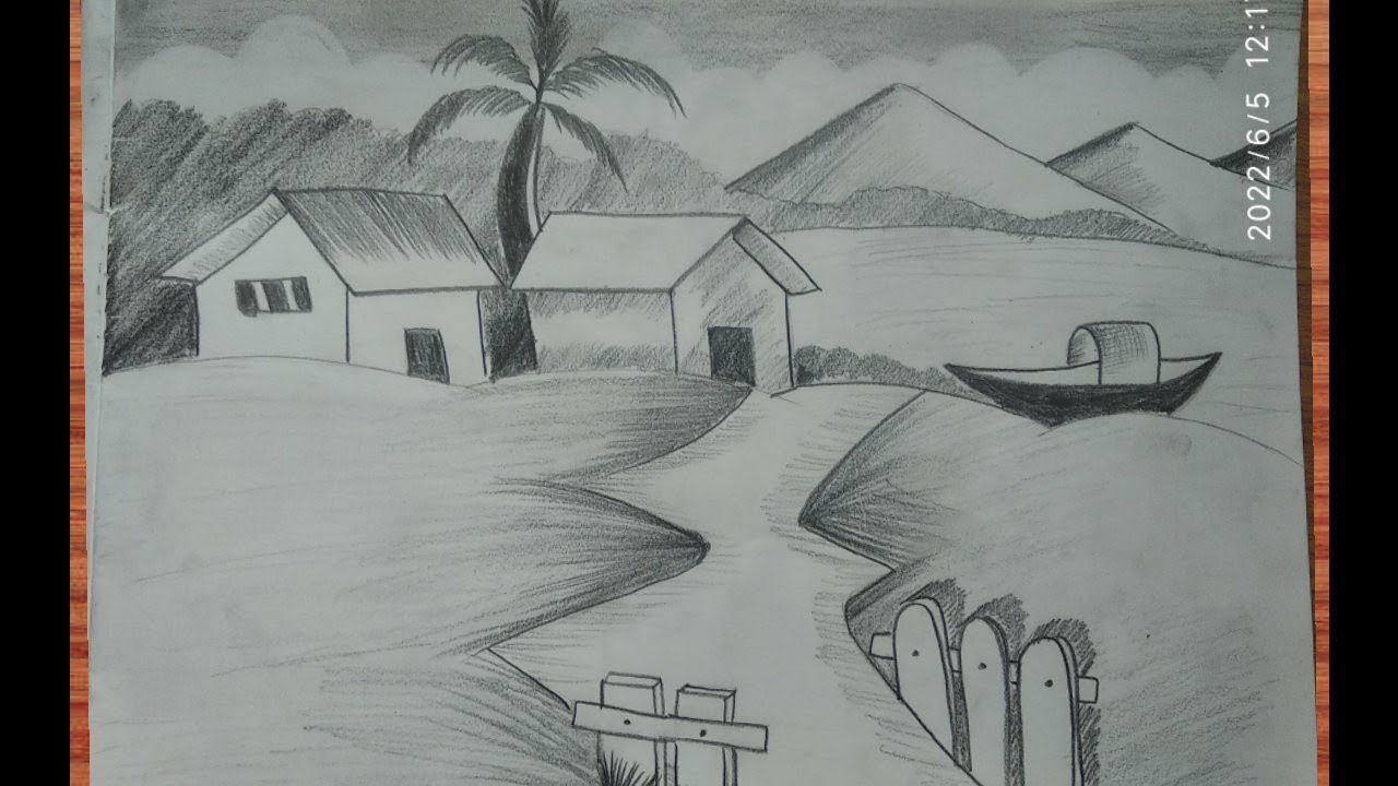 How to draw Natural scenery in shade - YouTube