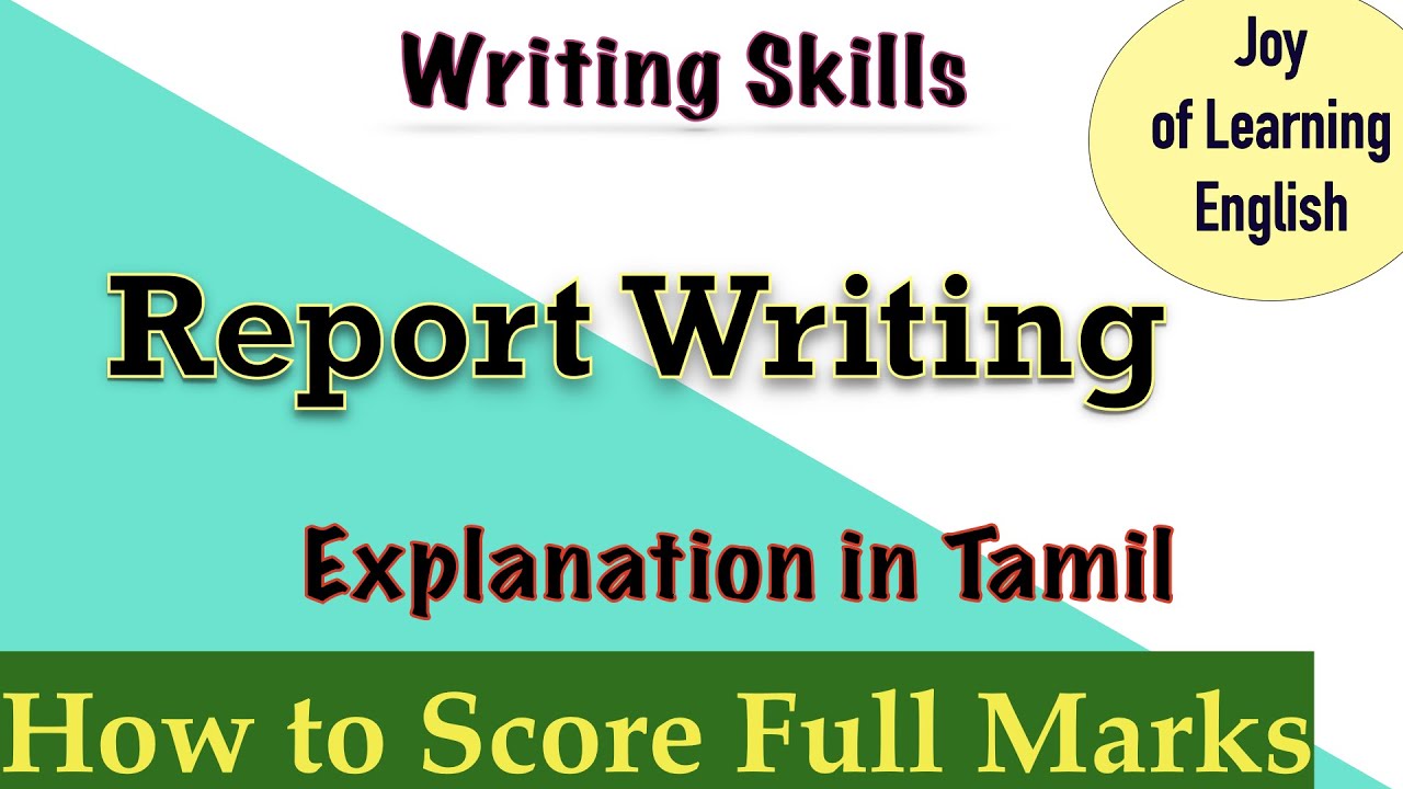 Report writing in Tamil | Class 12 - YouTube