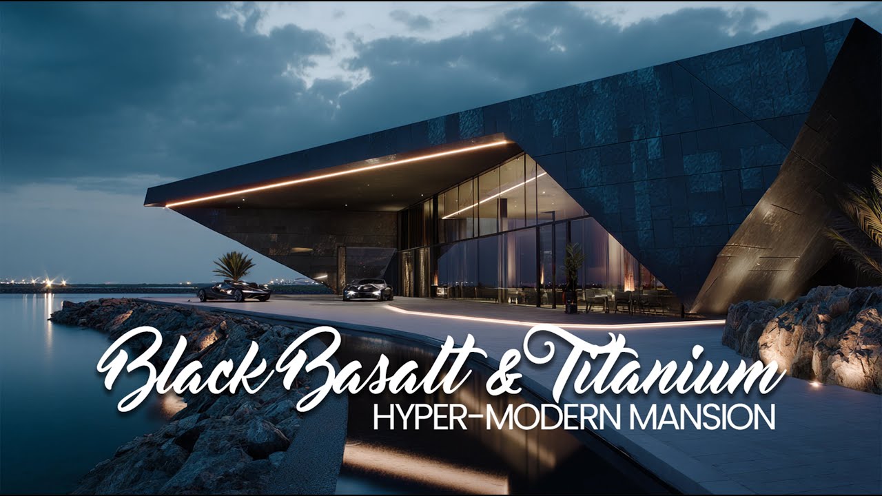 Nightfall Noir Hyper Modern Mansion | Black Basalt & Titanium Exterior ...
