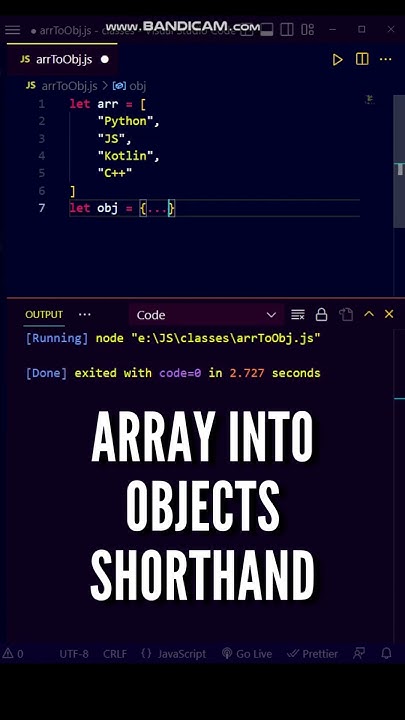 🤩🤩 New Array Into Objects Shorthand Using Javascript Es6 Shorts Javascript Programming