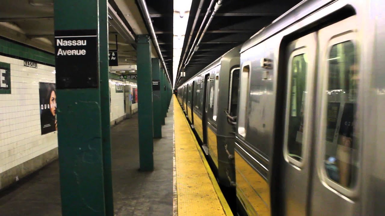 NYC Subway:(G) train action at Nassau Av(Weekend) - YouTube