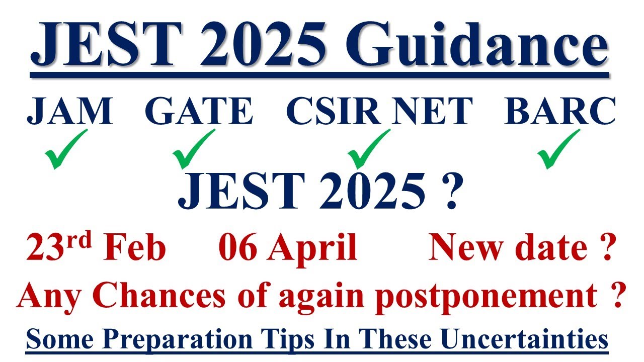 JEST 2025 Important Guidance For Students || #jest2025 #jest #gate2025 ...