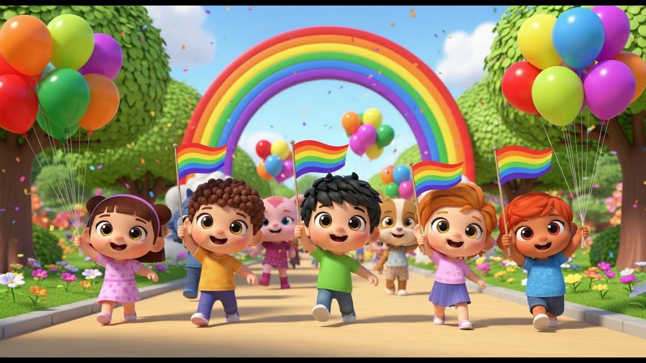 Rainbow Parade at the Park 🌈🎉 | Fun Learning Story for Kids | Preschool ...