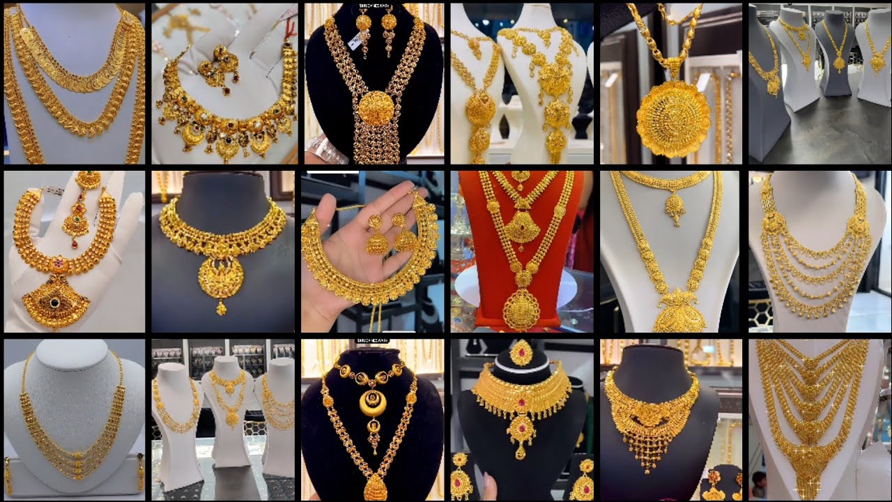 New gold necklace designs 2023 / bridal gold necklace set designs 2023 ...