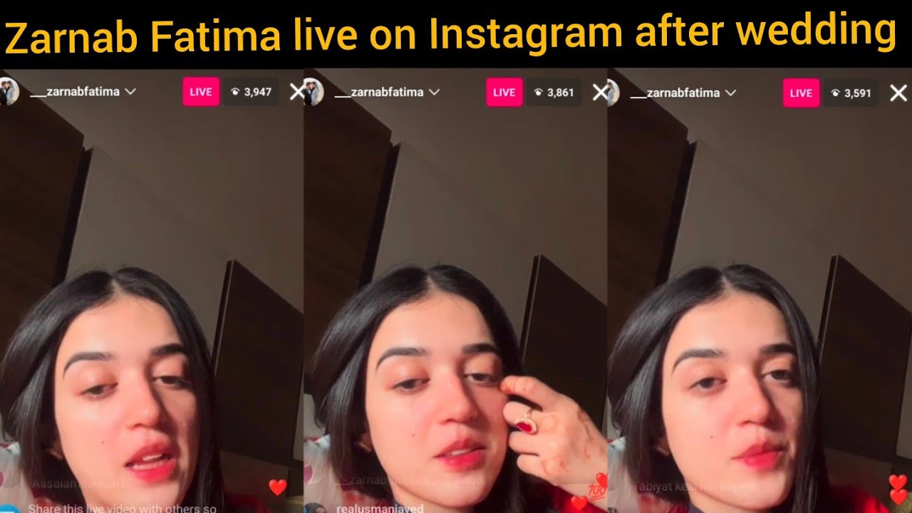Zarnab Fatima live on Instagram after her wedding 🥰 - YouTube