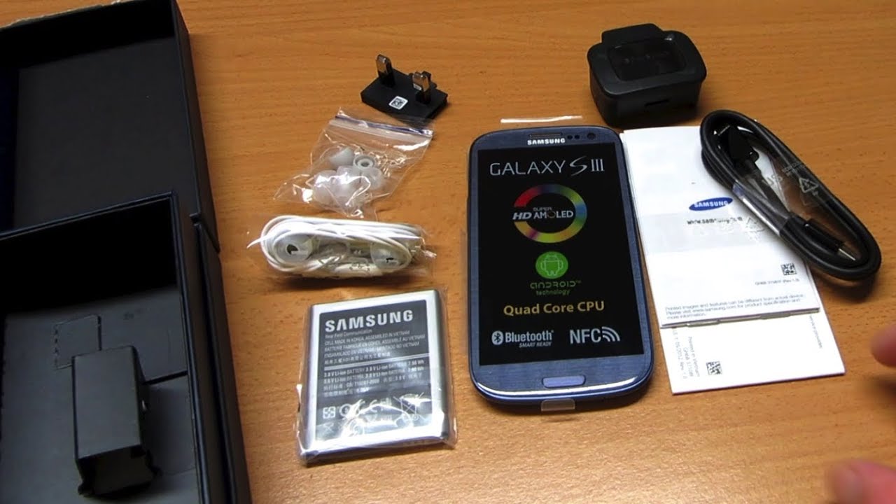 Samsung Galaxy S3 SIII Unboxing Pebble Blue i9300 - YouTube