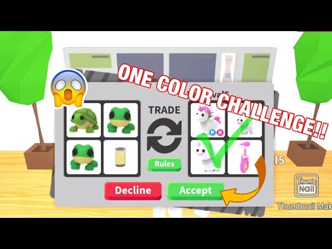 ONE COLOR TRADING CHALLENGE IN ADOPT ME!! (Roblox) - YouTube
