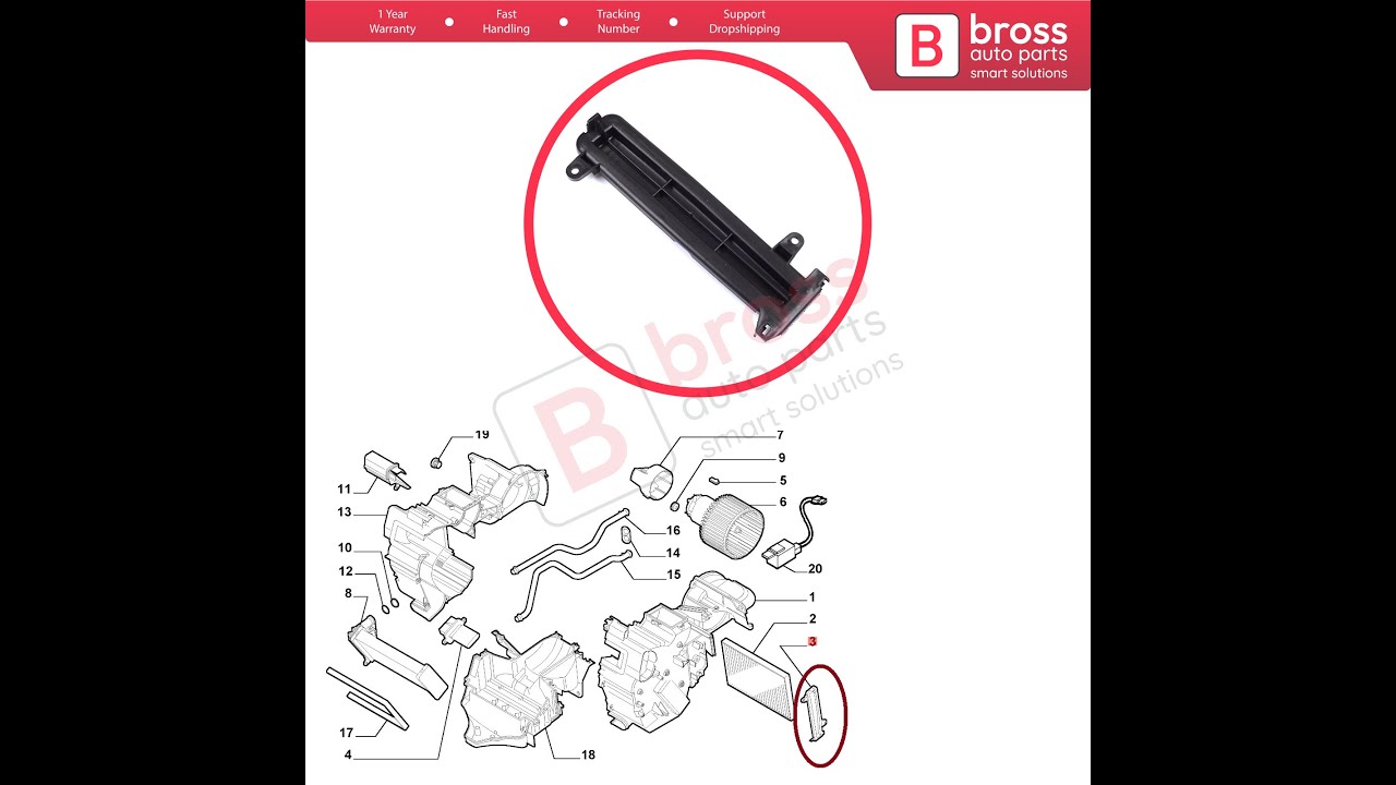 BSP1208 Cabin Pollen Dust Filter Housing Cover Cap for Fiat Palio Albea ...