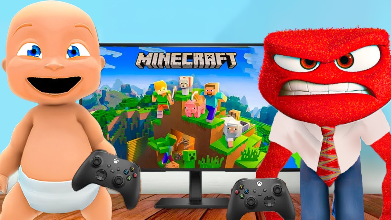 Baby and ANGER play Minecraft! (Inside Out) - YouTube