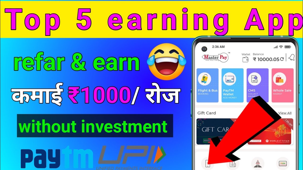 💰Top 5 Money earning app in 2022 || complete simple task & earn real ...