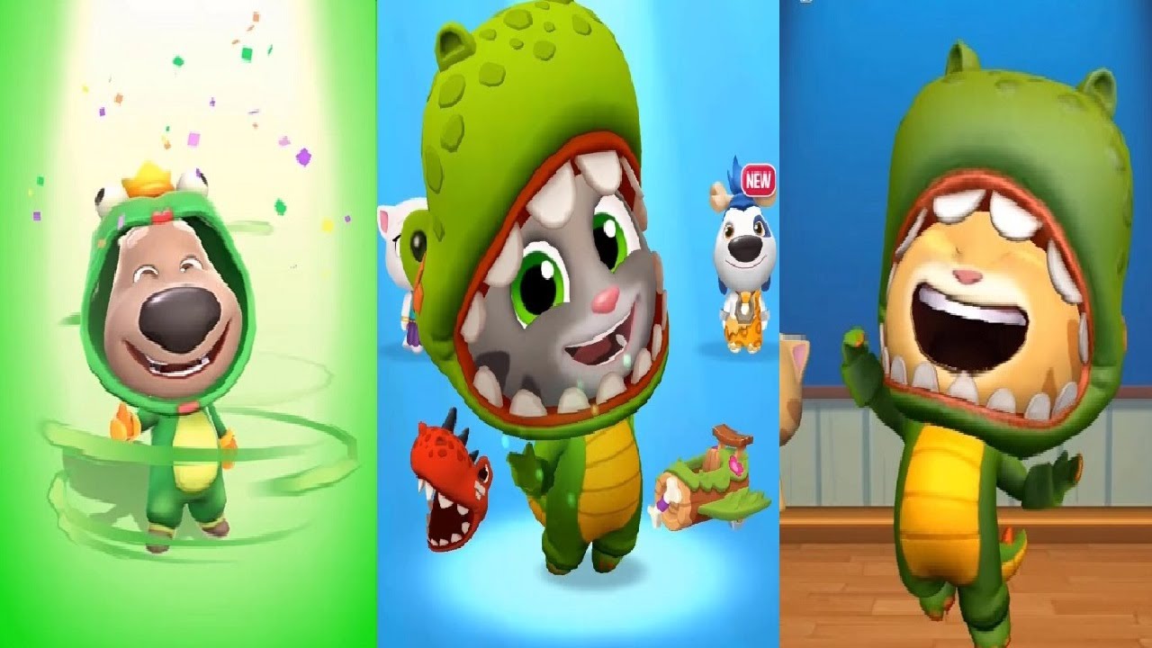 Talking Tom Gold Run1 VS 2 VS Tom Hero Dash Tom Blast Park Dino Tom VS ...