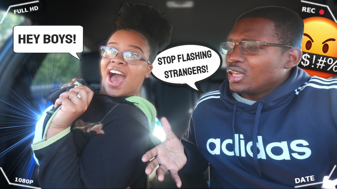 FLASHING STRANGERS While He DRIVES To See His Reaction... - YouTube