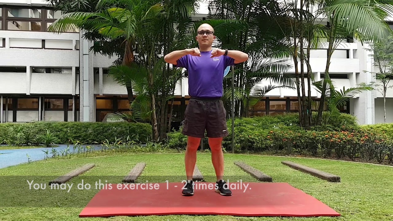 NUH Physiotherapy - Back Rotation in Standing - YouTube