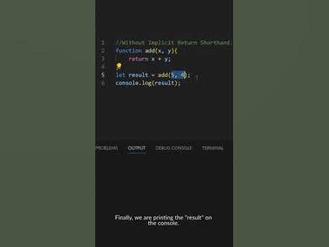 Implicit Return Shorthand in JavaScript | Urdu/Hindi - YouTube