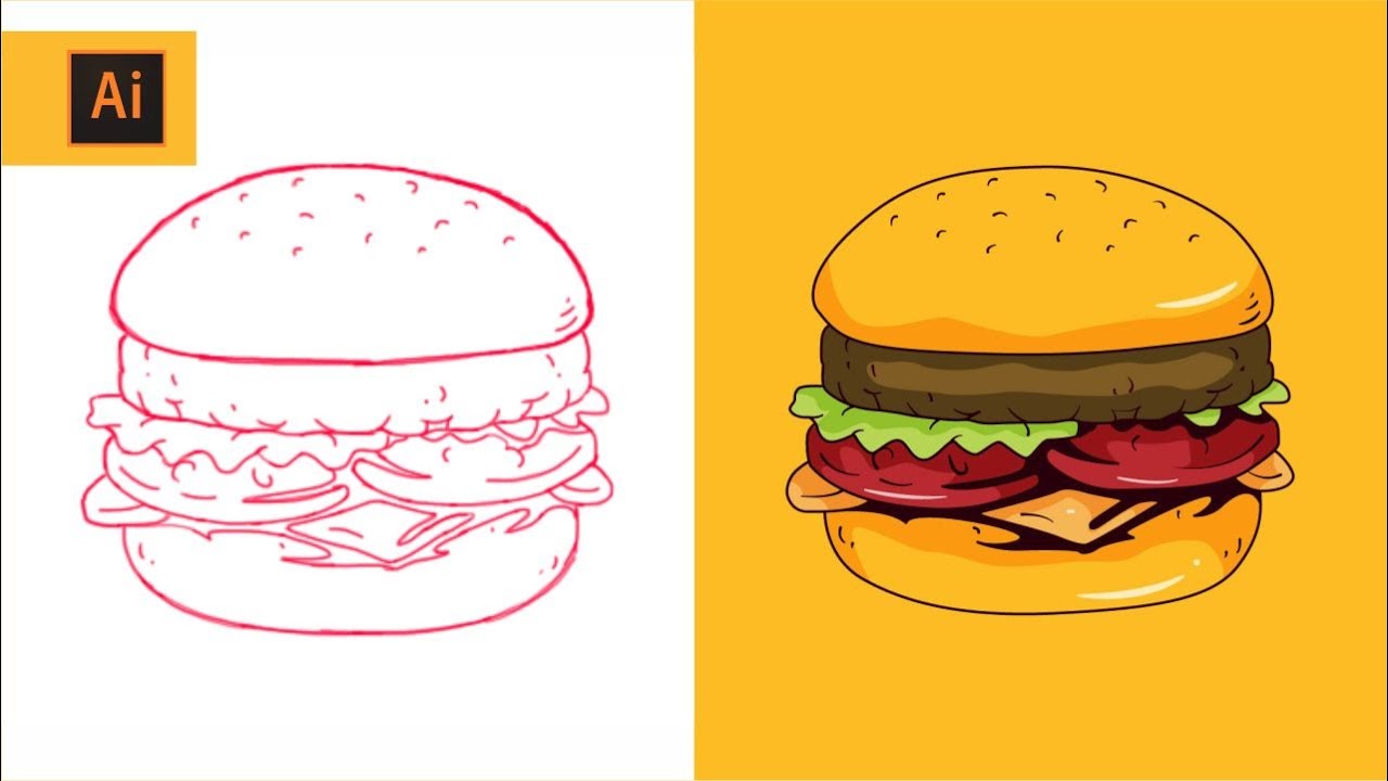 How To Create Vector In Illustrator I Burger Vector Art From Sketch I Illustrator Tips Tricks How To Create Vector In Illustrator I Burger Vector Art From Sketch I Illustrator Tips Tricks