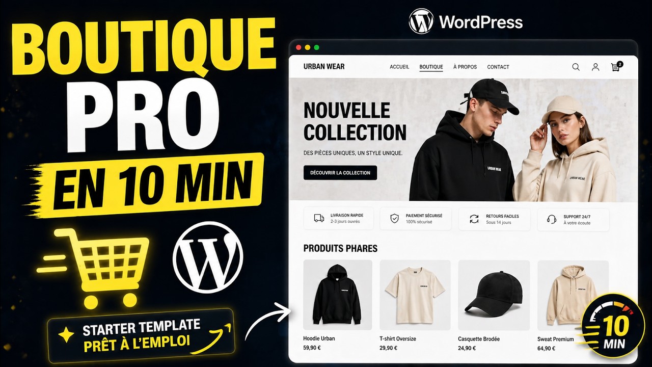 Créer sa Boutique en Ligne en 13 min ! (Tuto WordPress & Kadence) - YouTube
