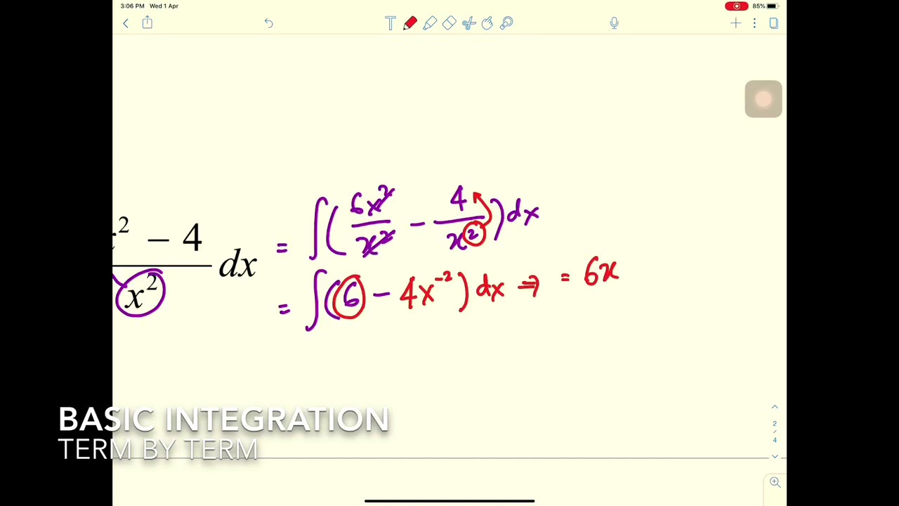 INTEGRATION - BASIC INTEGRATION: TERM BY TERM METHOD - YouTube