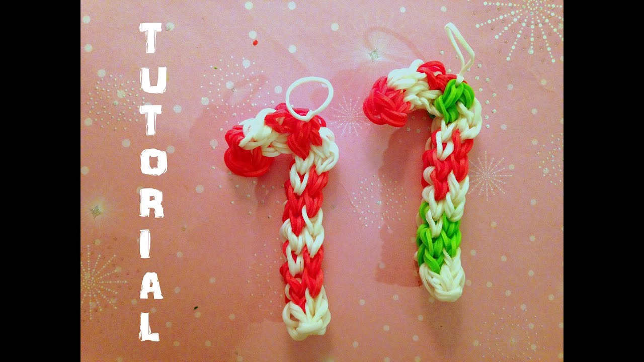 Tutorial - Candy Cane - Rainbow Loom - YouTube